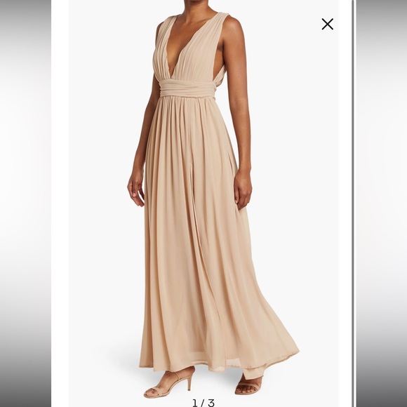 Nordstrom | Dresses | Nwt Nordstrom Nude Tan Long Dress Formal ...
